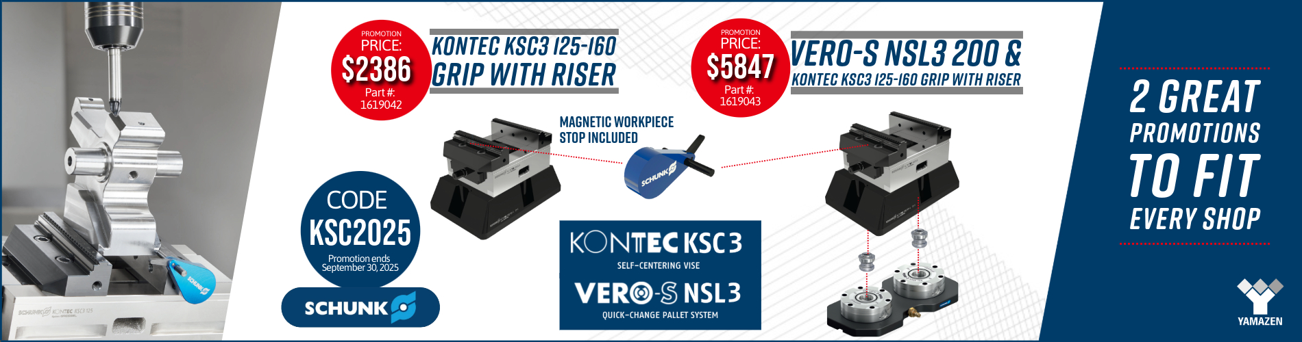 Schunk KONTEC KSC3 + VERO‑S NSL3 Chucks | Yamazen